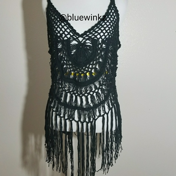Swim | Sexy Black Crochet Coverup | Poshmark
